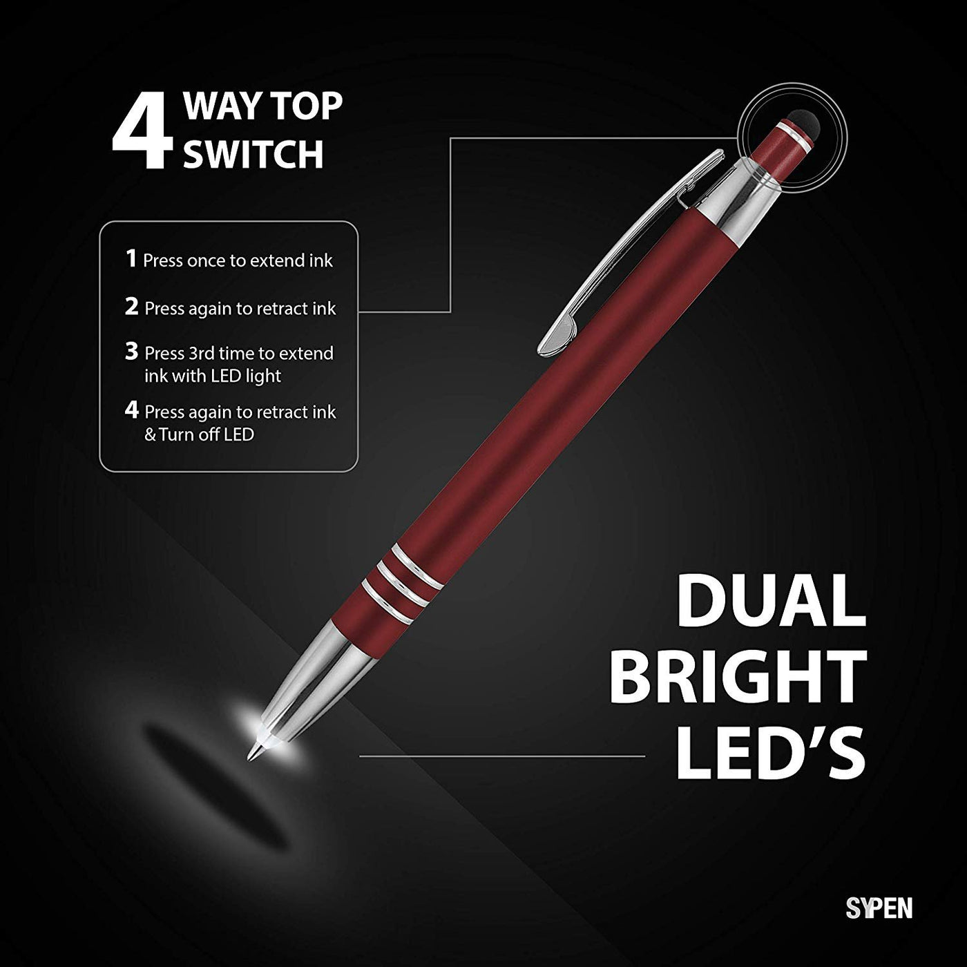 Sypen 3 in 1 Multi-Function Pen with Light for Pilots, Nurses, Doctors ...