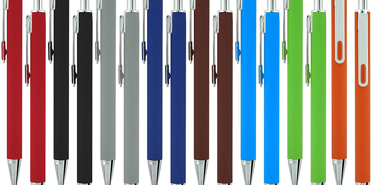Soft Rubberized Ballpoint Writing Click Pen By SyPen, Assorted Colors ...