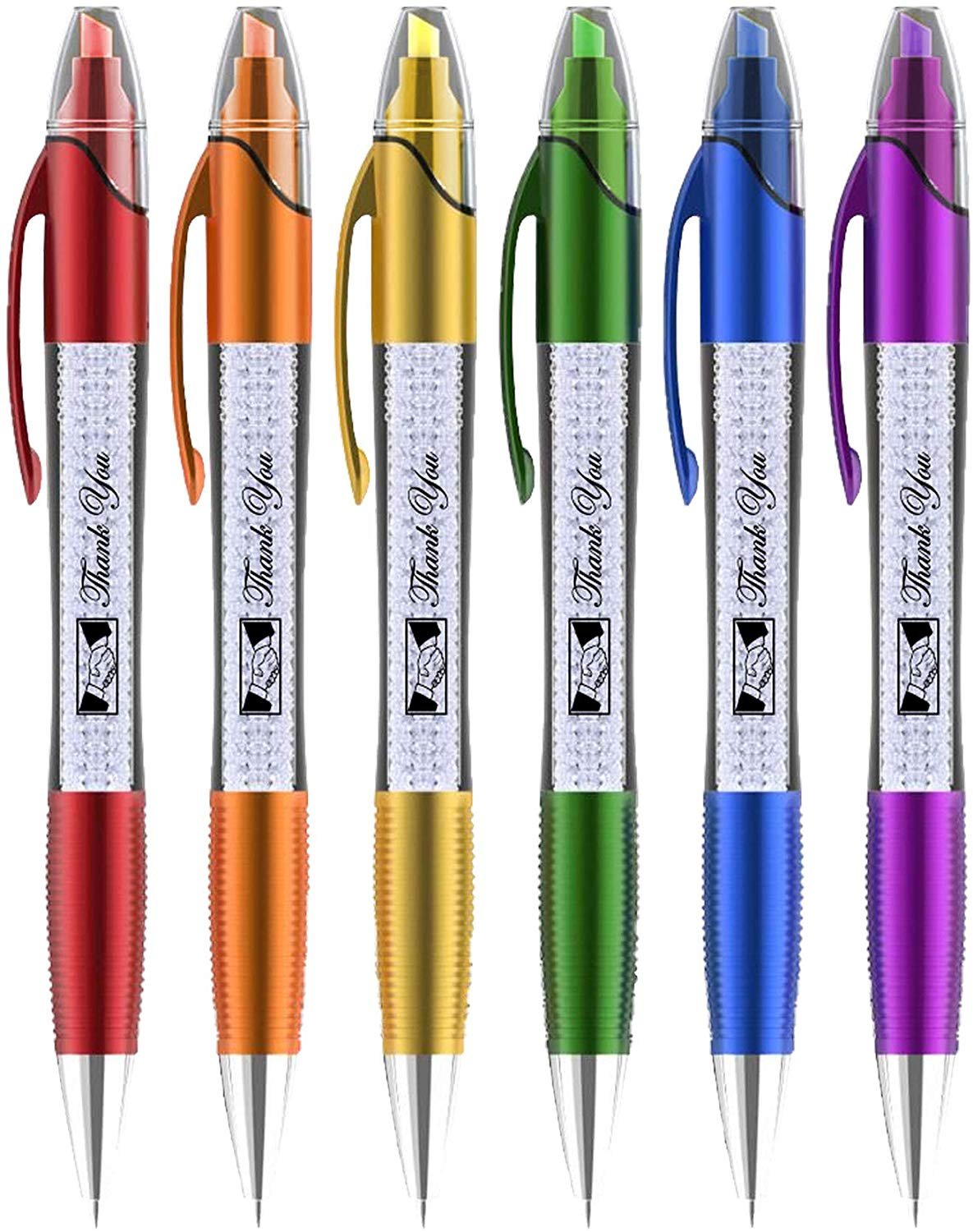 Thank You Greeting Gift Highlighter Pens- 2 in 1 Highlighter+ Ballpoin ...